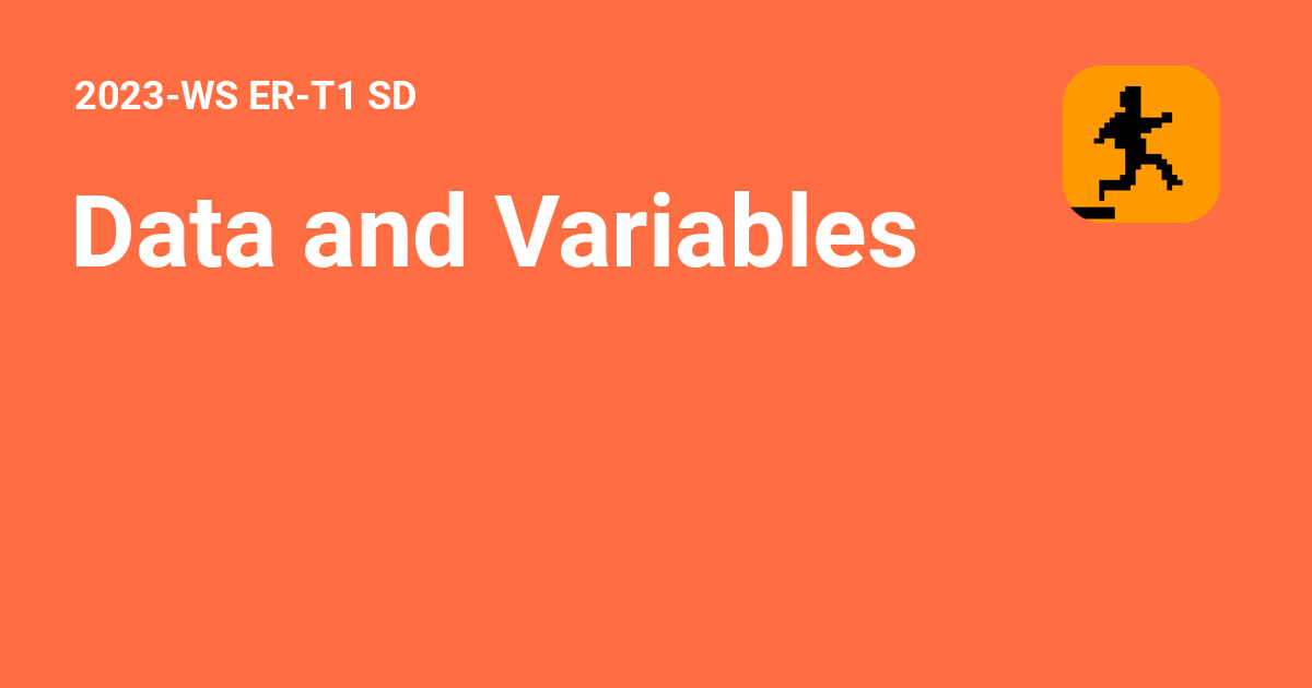 Data and Variables - 2023-WS ER-T1 SD