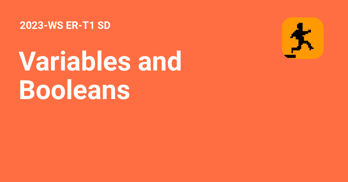 Variables And Booleans 2023 Ws Er T1 Sd