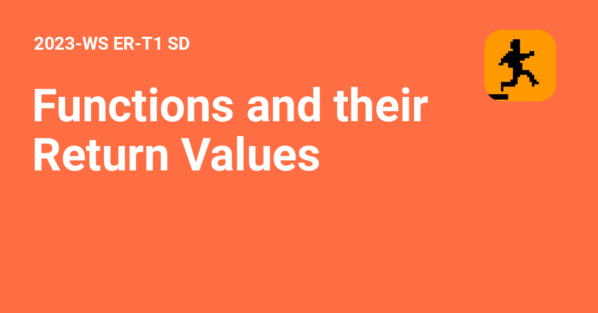 Functions And Their Return Values 2023 Ws Er T1 Sd