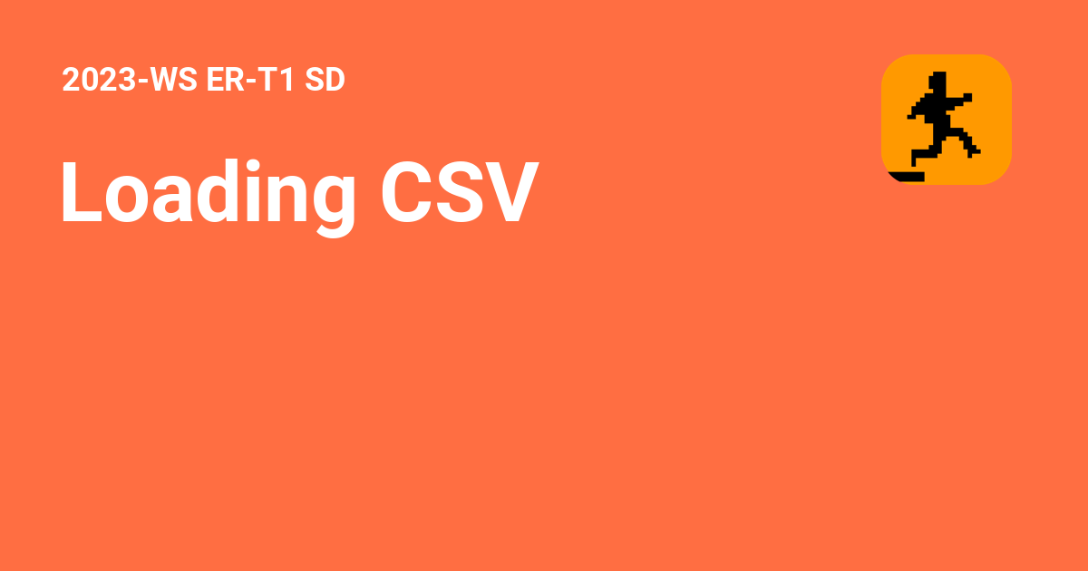 Loading CSV - 2023-WS ER-T1 SD
